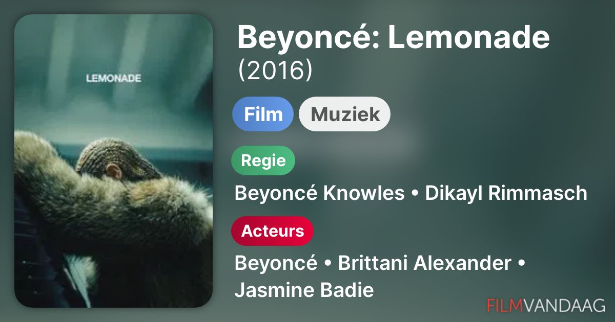 Beyoncé: Lemonade (film, 2016) - FilmVandaag.nl