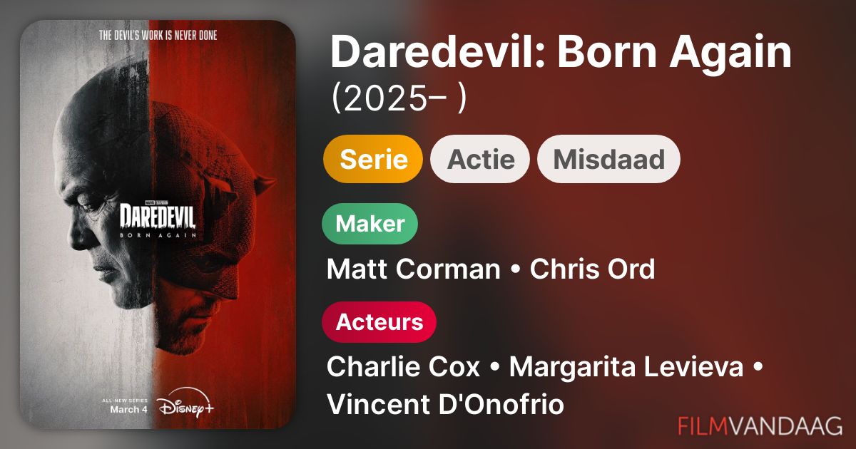 Daredevil: Born Again (serie, 2025– ) - FilmVandaag.nl