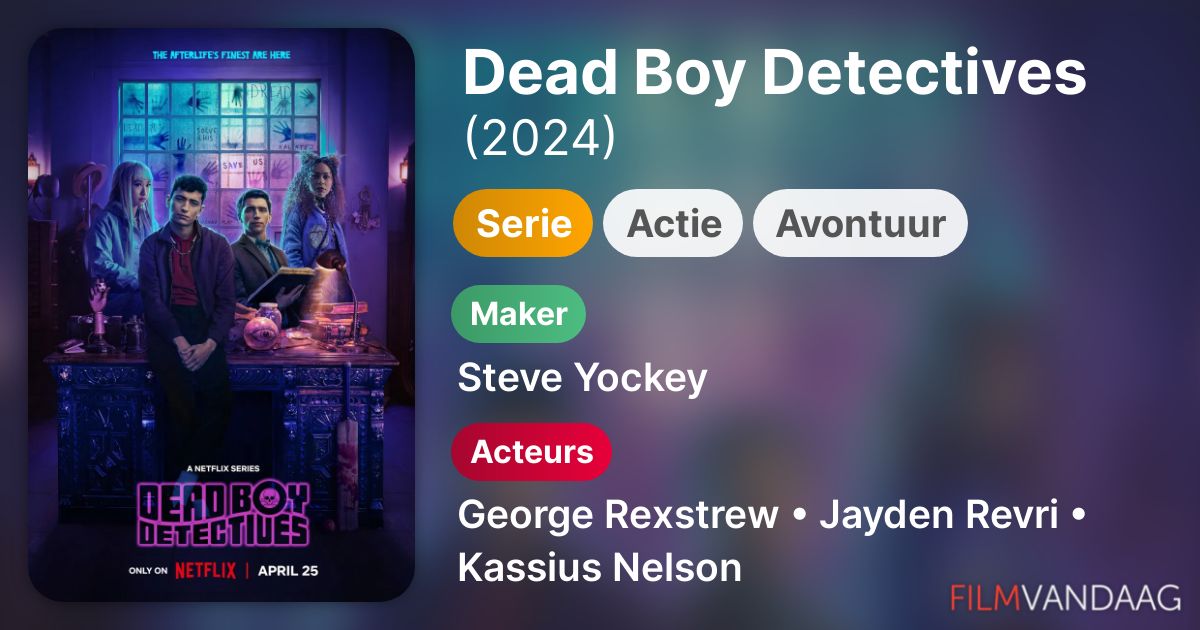 Volledige Cast van Dead Boy Detectives (serie, 2024) - FilmVandaag.nl
