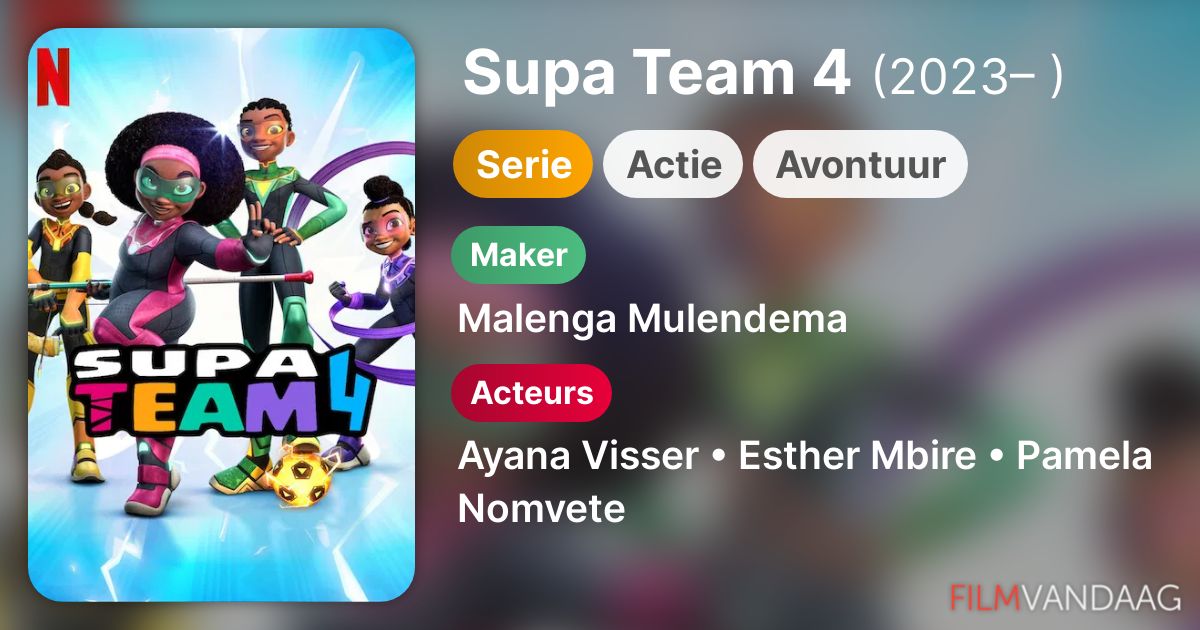 Volledige Cast van Supa Team 4 (serie, 2023– ) - FilmVandaag.nl