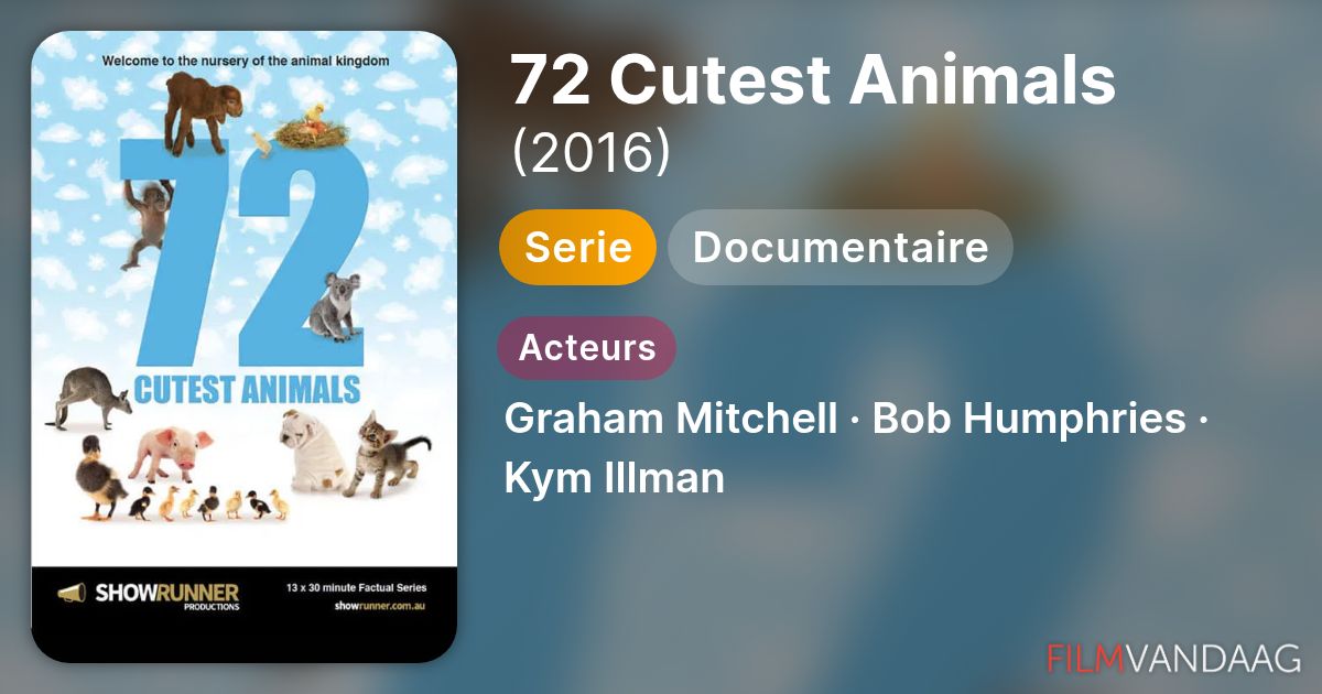 72 Cutest Animals (serie, 2016) - FilmVandaag.nl