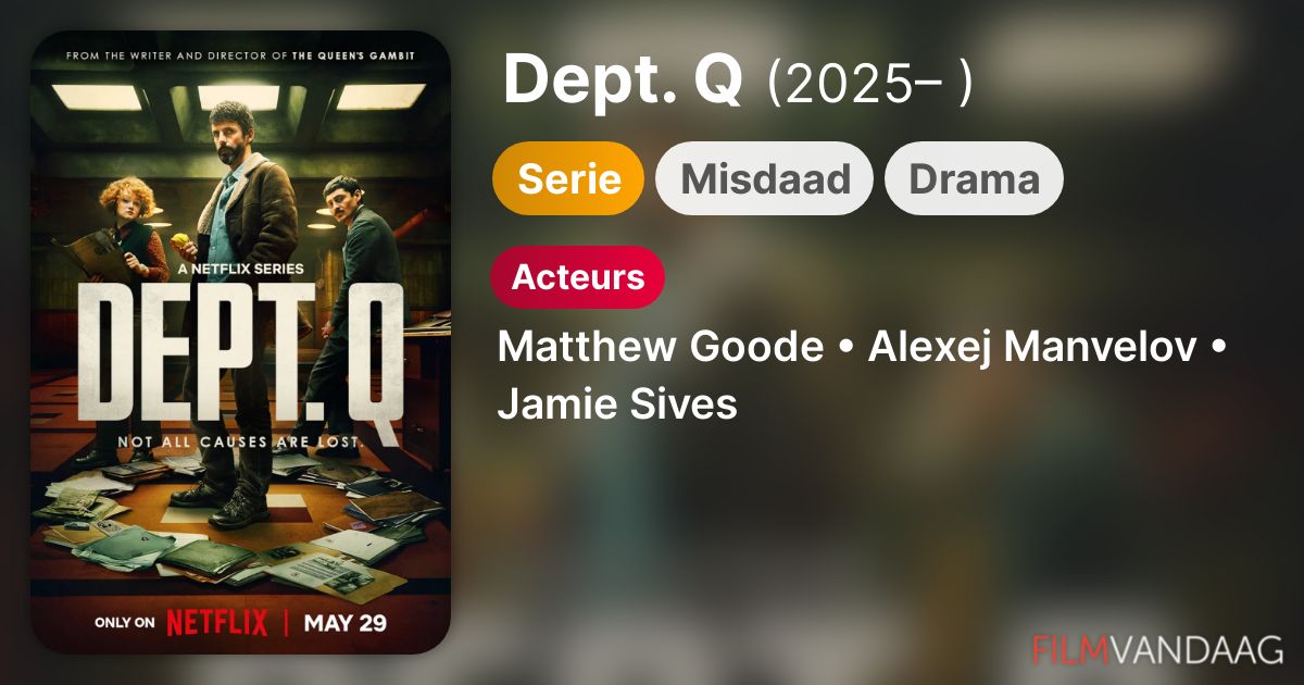 Volledige Cast van Dept. Q (serie, 2025– ) - FilmVandaag.nl
