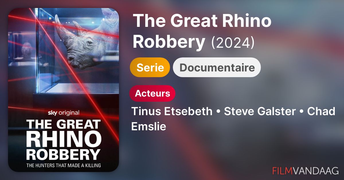 The Great Rhino Robbery (serie, 2024) - FilmVandaag.nl
