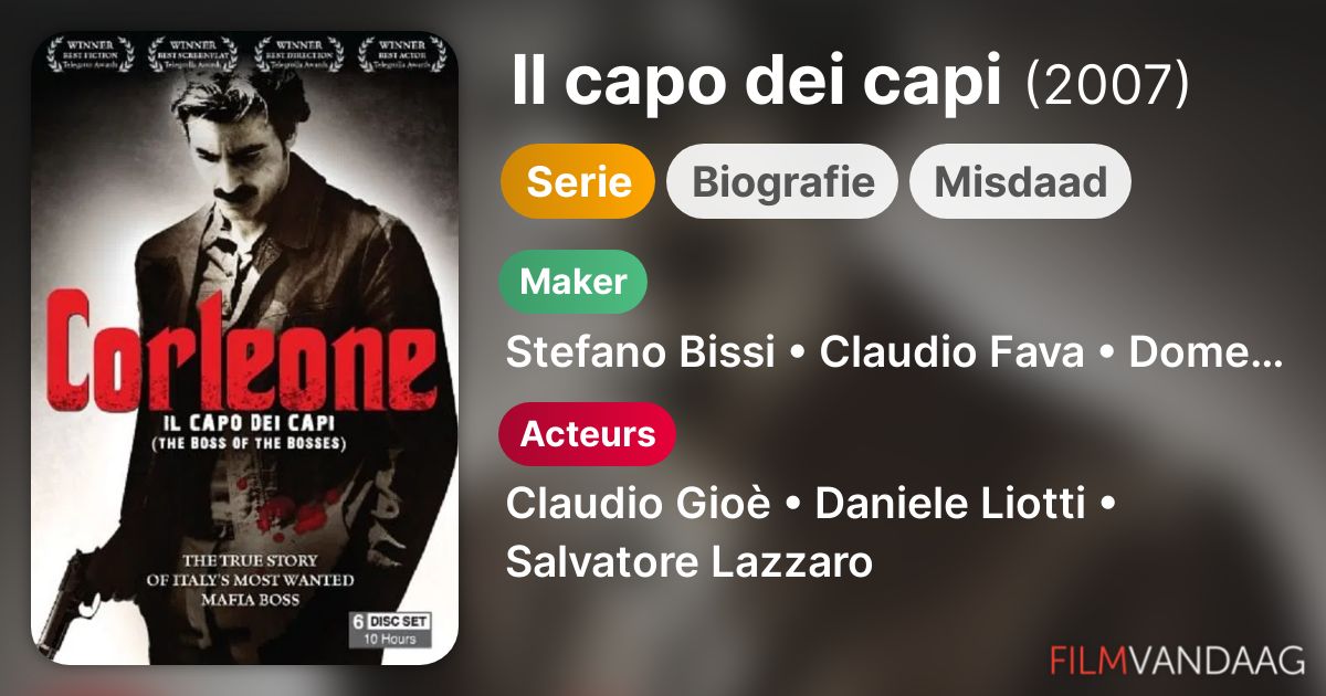 Volledige Cast van Il capo dei capi (serie, 2007) - FilmVandaag.nl