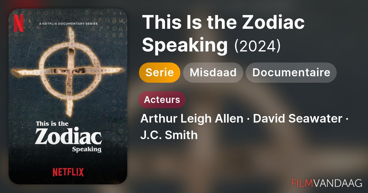 This Is the Zodiac Speaking (serie, 2024) - FilmVandaag.nl