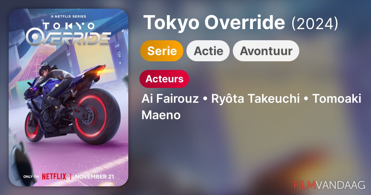 Volledige Cast van Tokyo Override (serie, 2024) - FilmVandaag.nl