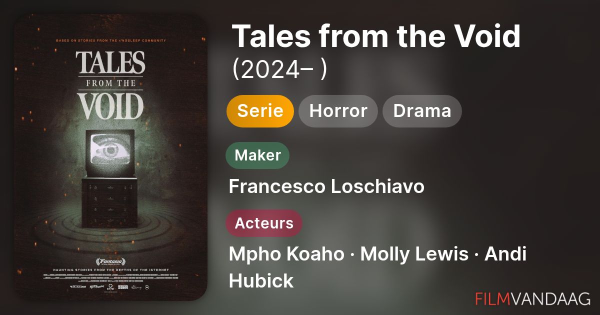 Volledige Cast van Tales from the Void (serie, 2024– ) - FilmVandaag.nl