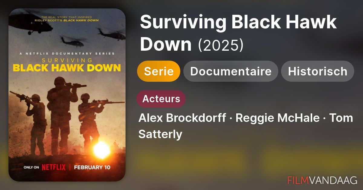 Surviving Black Hawk Down (serie, 2025) - FilmVandaag.nl