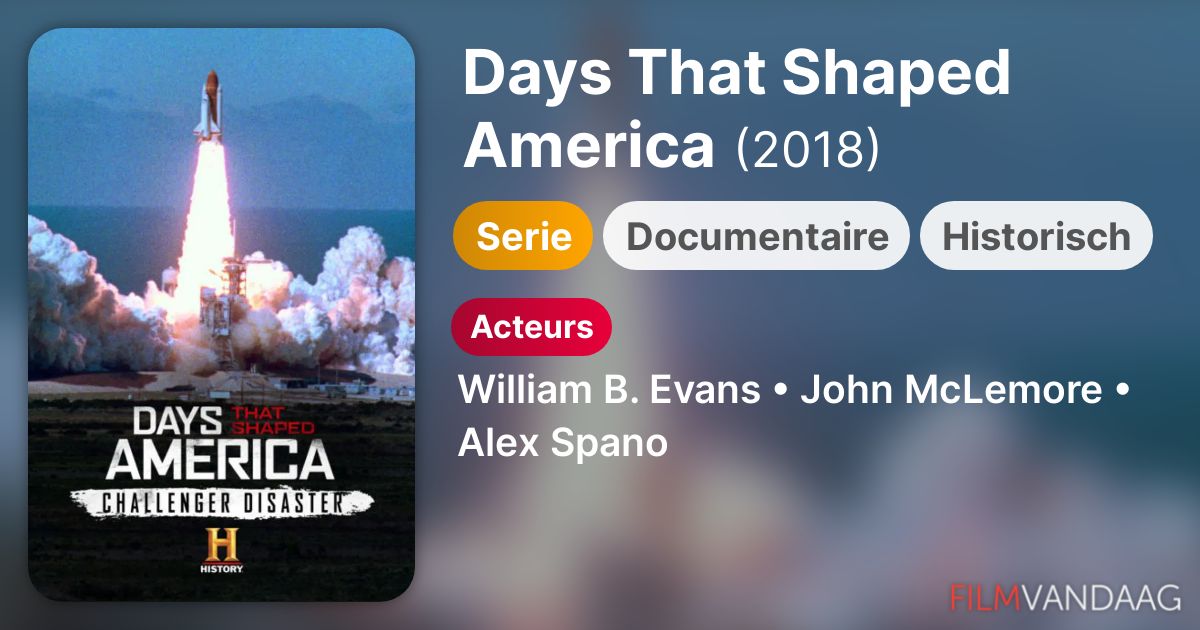 Volledige Cast van Days That Shaped America (serie, 2018) - FilmVandaag.nl