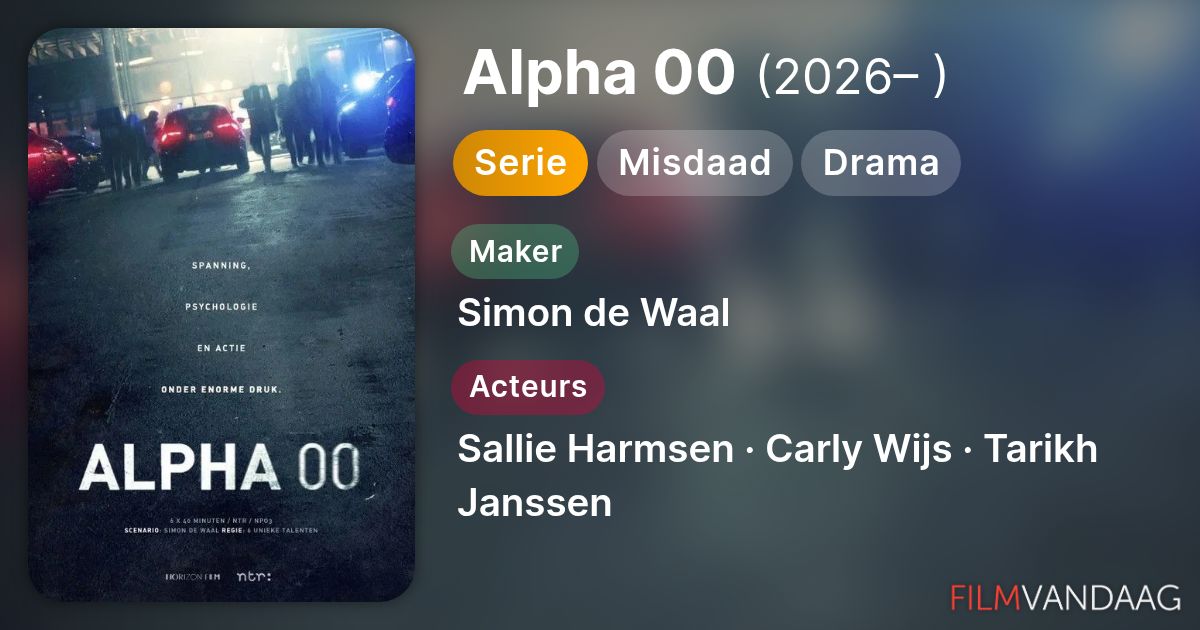 Volledige Cast van Alpha 00 (serie, 2026– ) - FilmVandaag.nl