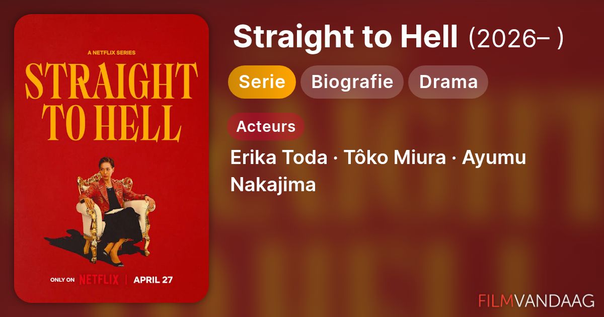 Volledige Cast van Straight to Hell (serie, 2026) - FilmVandaag.nl