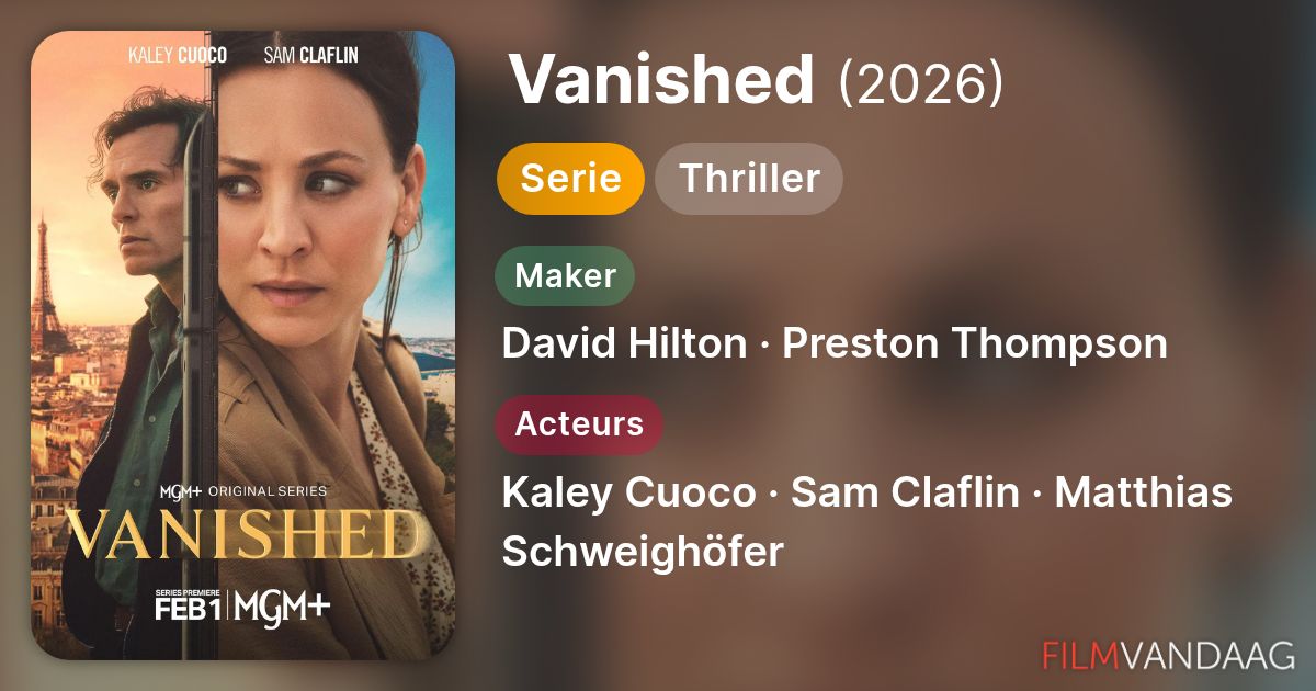 Volledige Cast van Vanished (serie, 2026) - FilmVandaag.nl