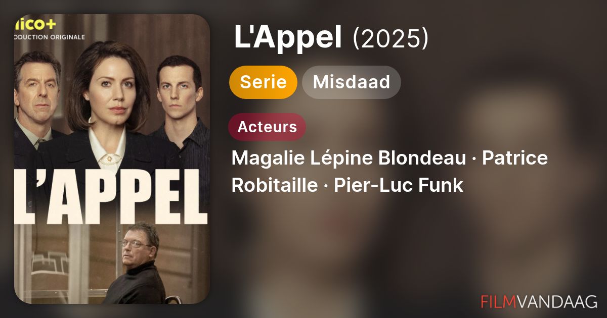 Volledige Cast van L'Appel (serie, 2025) - FilmVandaag.nl