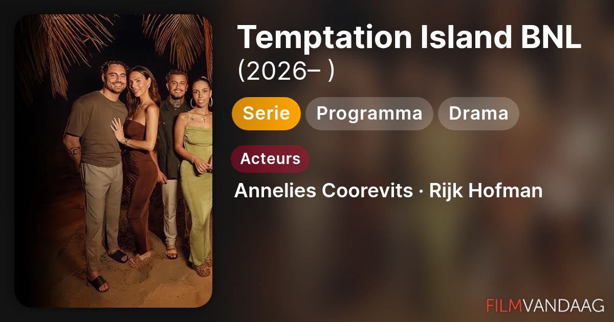 Volledige Cast van Temptation Island BNL (serie, 2026– ) - FilmVandaag.nl