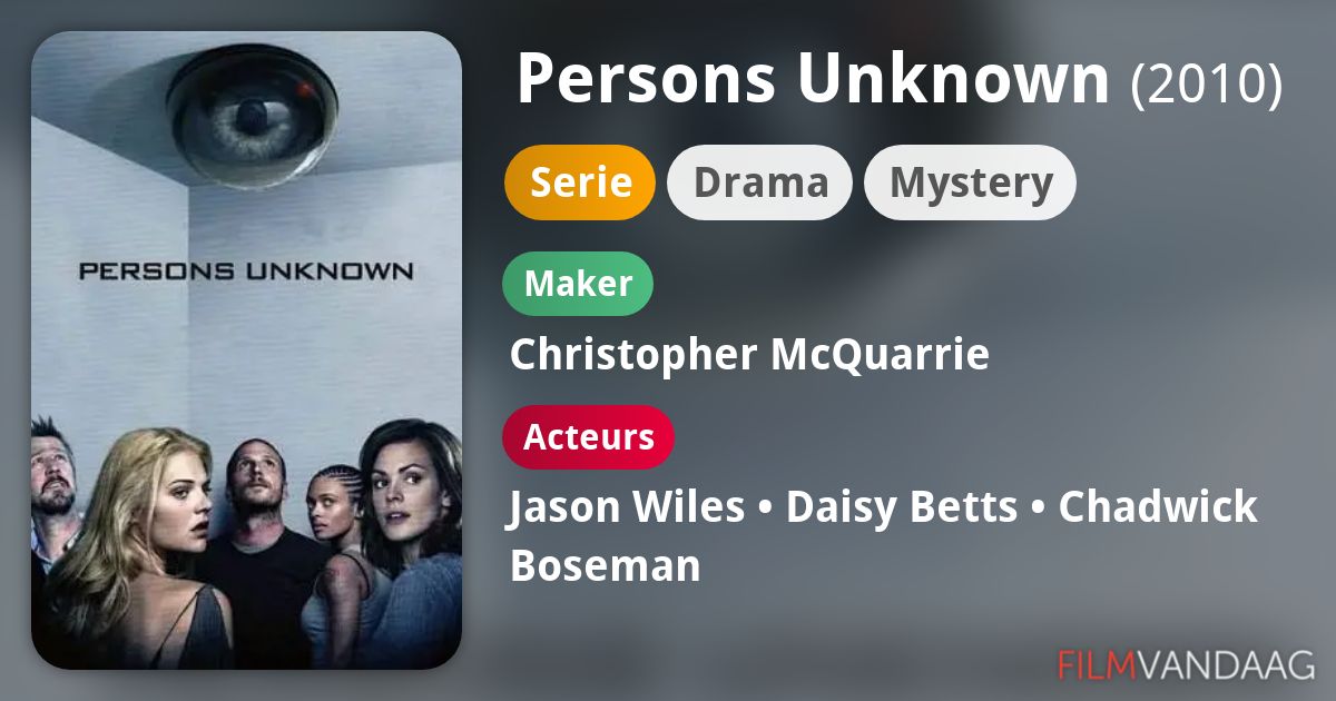 Persons Unknown (serie, 2010) - FilmVandaag.nl