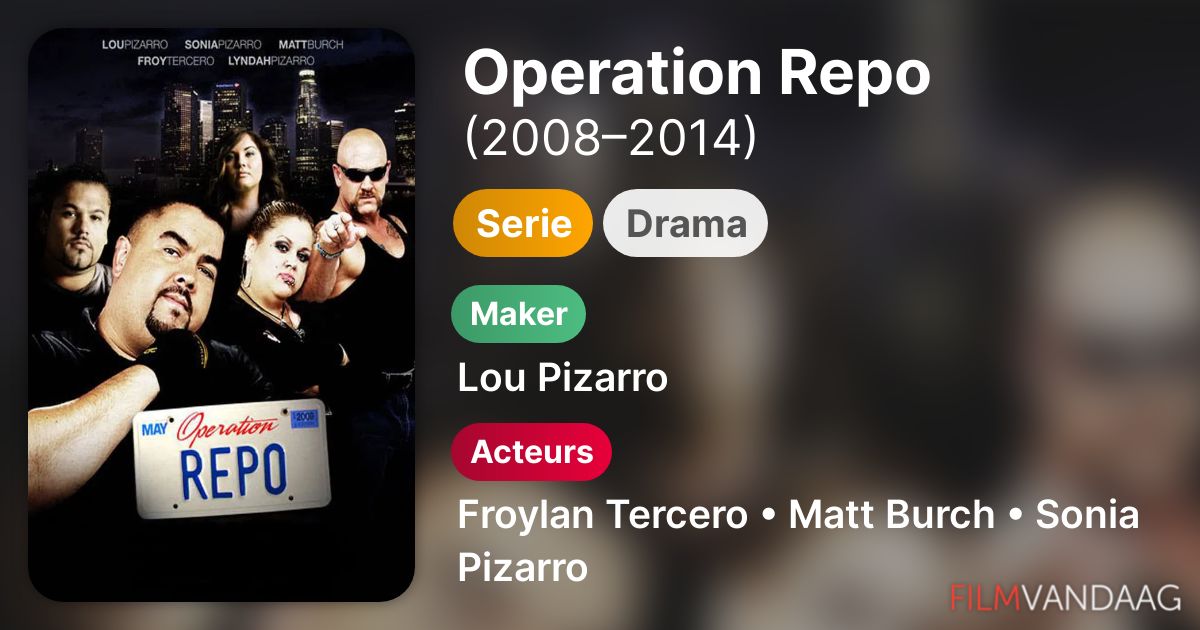 Operation Repo (serie, 2008–2014) - FilmVandaag.nl