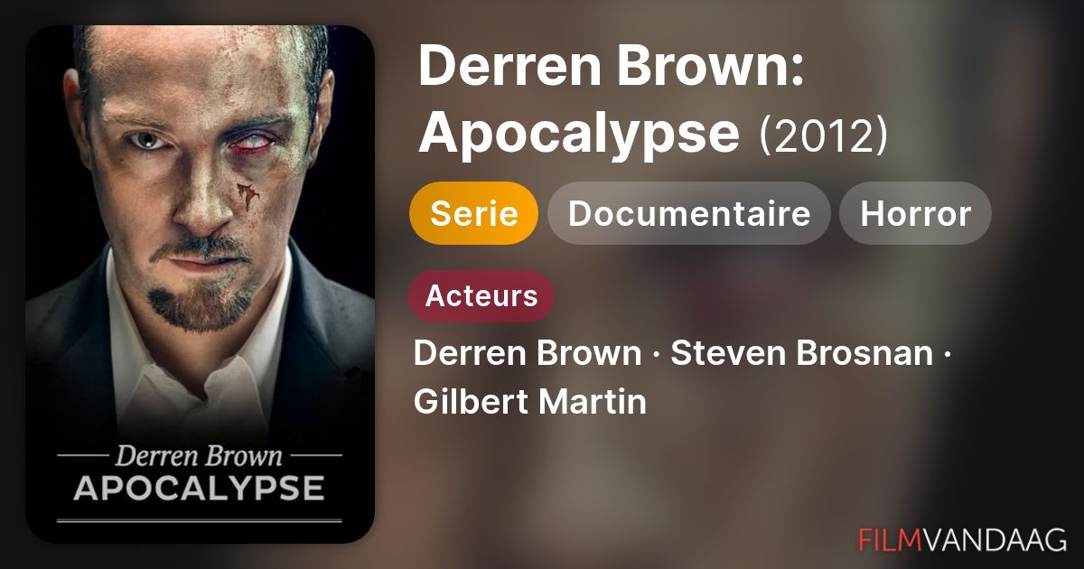 Derren Brown Apocalypse Serie 2012 Filmvandaag Nl