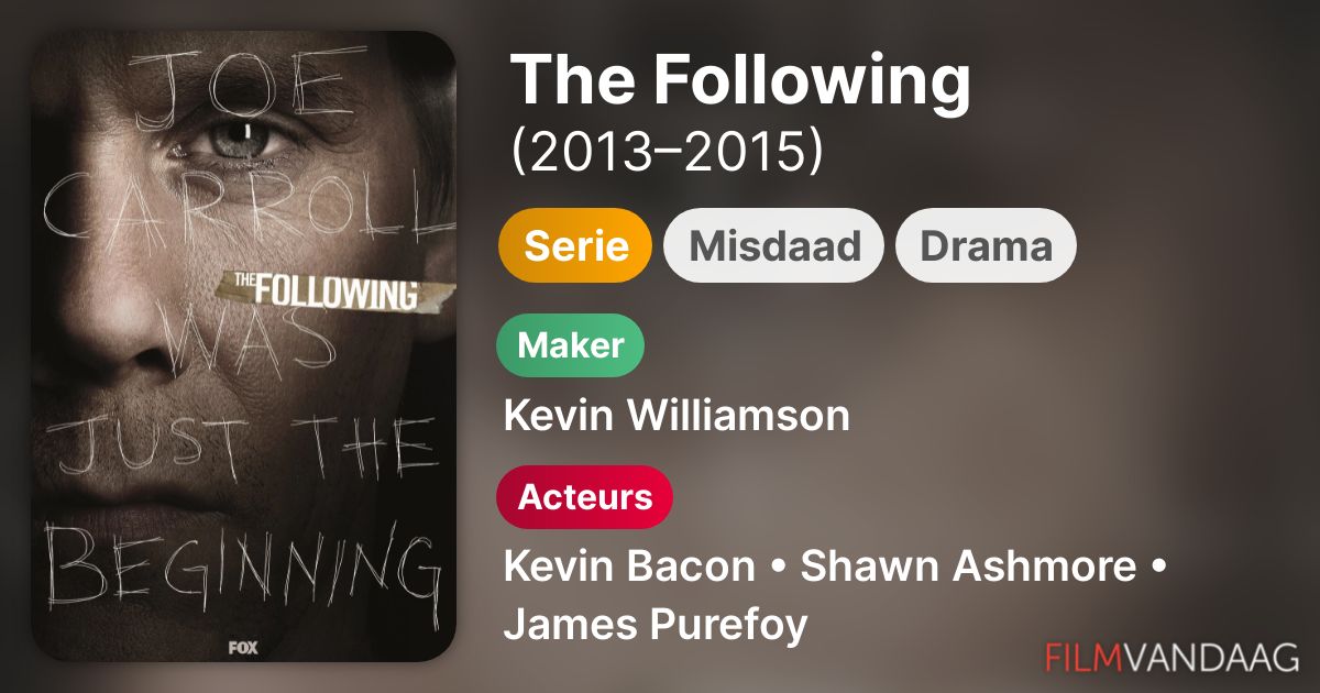 The Following (serie, 2013–2015) - FilmVandaag.nl
