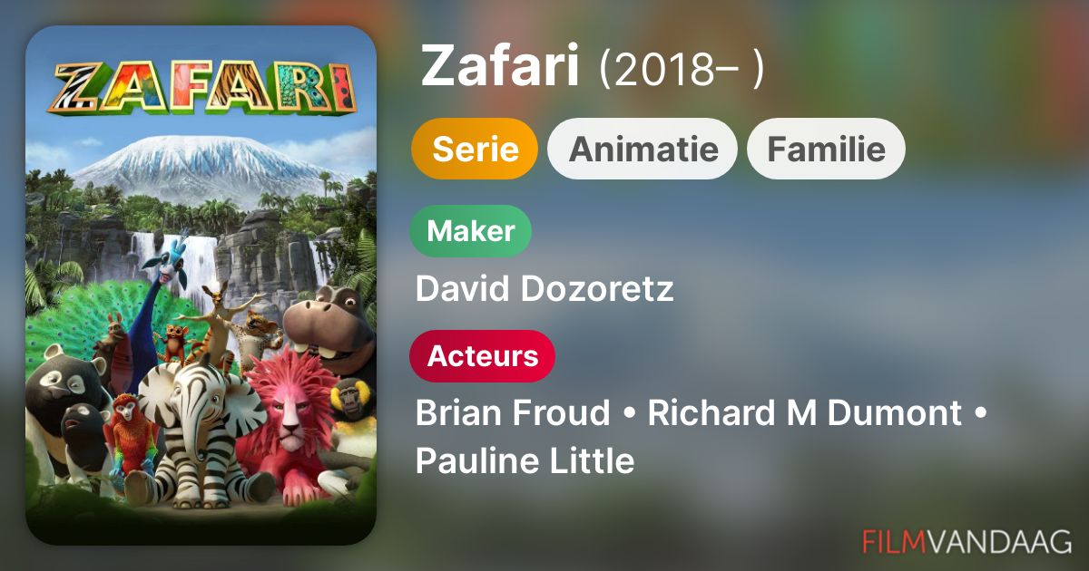Zafari (serie, 2018– ) - FilmVandaag.nl