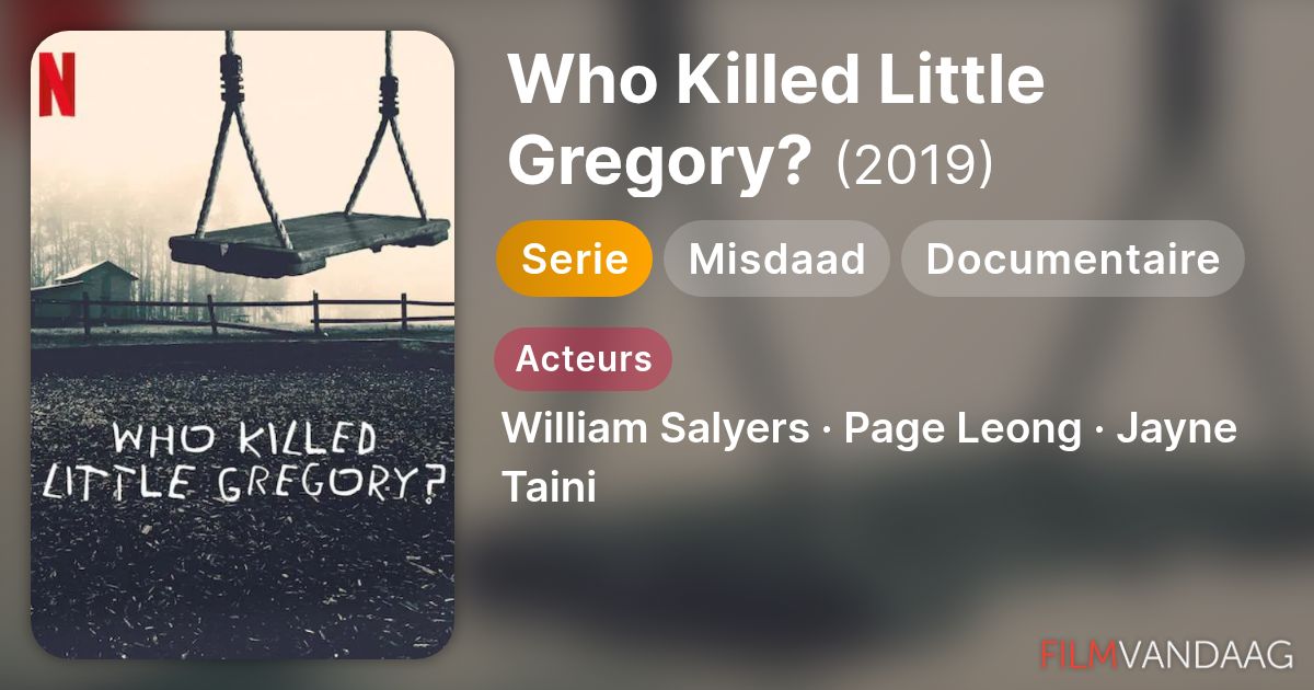 Who Killed Little Gregory? (serie, 2019) - FilmVandaag.nl