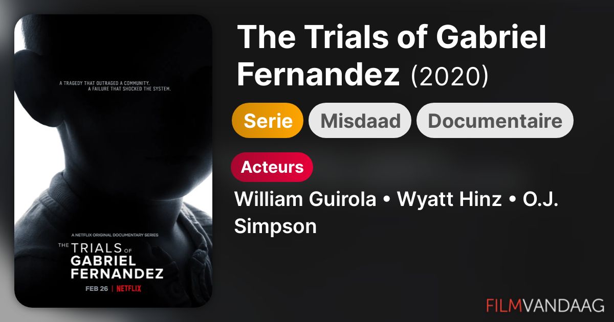 The Trials of Gabriel Fernandez (serie, 2020) - FilmVandaag.nl
