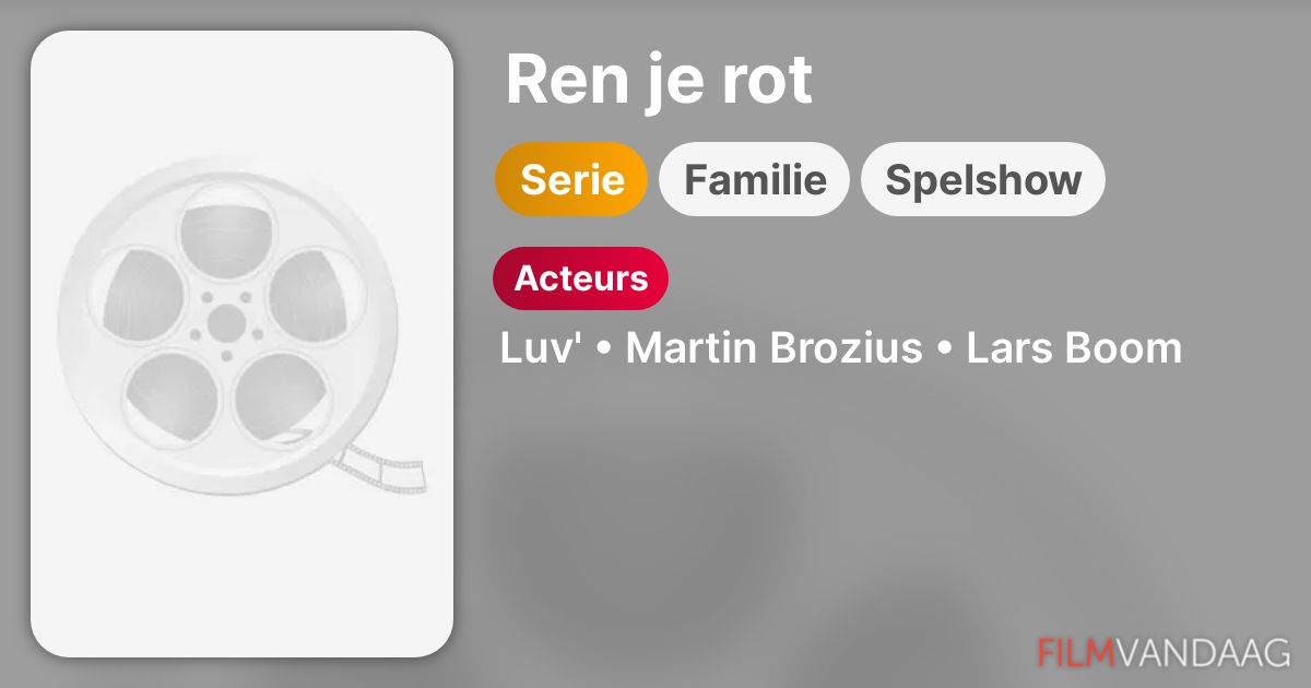 Ren je rot (serie) - FilmVandaag.nl