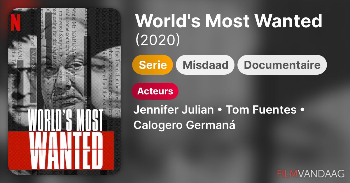 Volledige Cast van World's Most Wanted (serie, 2020) - FilmVandaag.nl