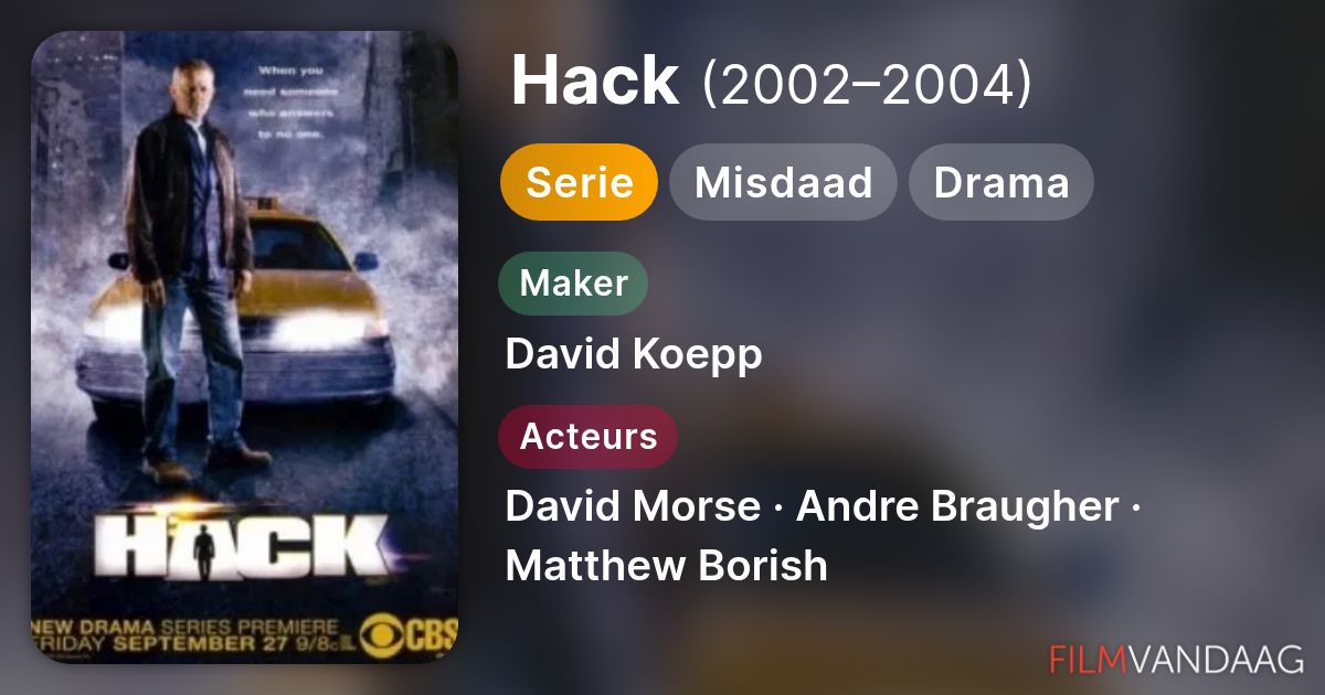 Volledige Cast van Hack (serie, 2002–2004) - FilmVandaag.nl