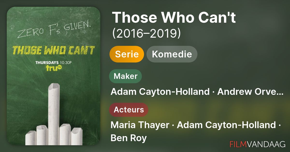 Those Who Can't (serie, 2016–2019) - FilmVandaag.nl