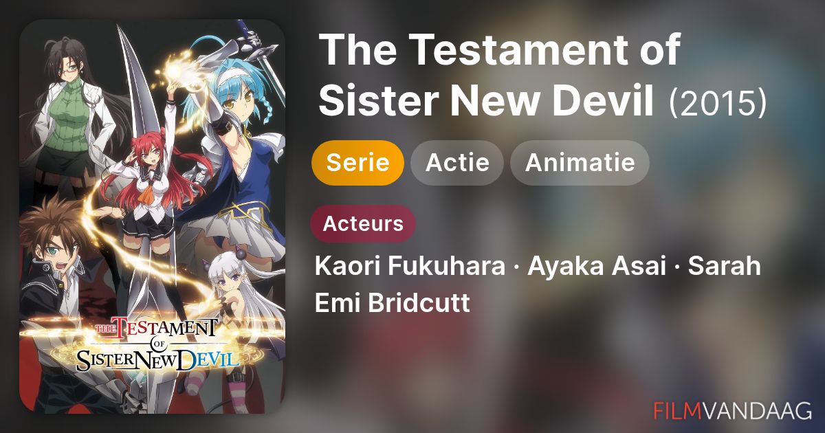 Volledige Cast van The Testament of Sister New Devil (serie, 2015 ...