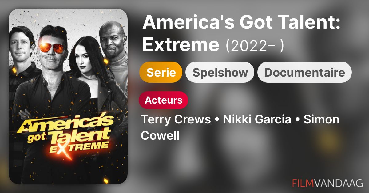 America's Got Talent: Extreme (serie, 2022– ) - FilmVandaag.nl
